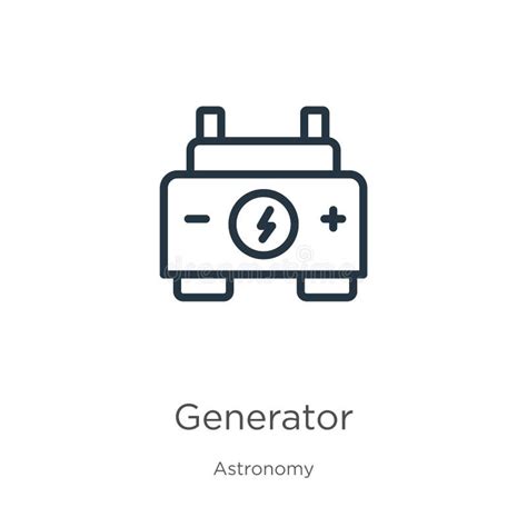Generator Icon Thin Linear Generator Outline Icon Isolated On White Background From Astronomy