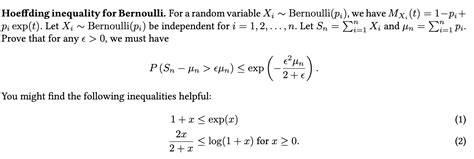 Hoeffding Inequality For Bernoulli For A Random