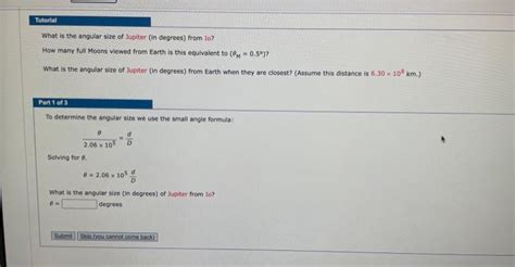 Solved What Is The Angular Size Of Jupiter In Degrees From Chegg