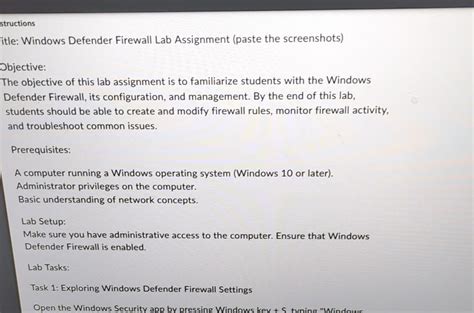 Solved Ructions Le Windows Defender Firewall Lab Assignment