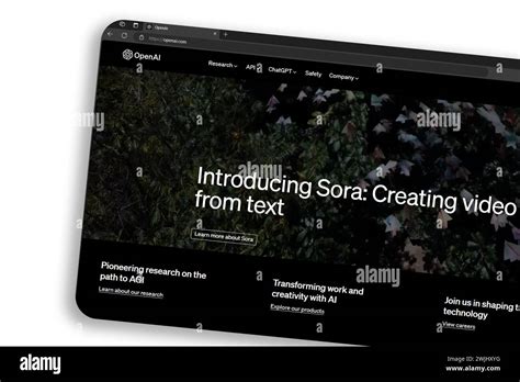 Openai Website On A Computer Screen That Introducing Sora Revolutionary Ai For Video Generation