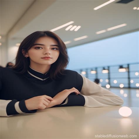 Feminine College Student Illustration Stable Diffusion Online