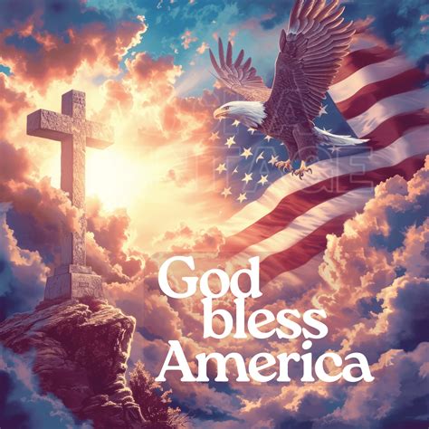 Cross With God Bless The Usa