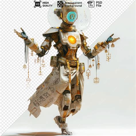 Ai Head Decodes Philosophy Symbols In Holographic Isolation Premium Ai Generated Psd