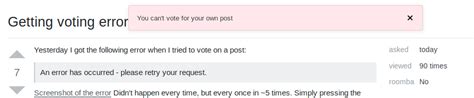 Getting Voting Errors Even When Logged In Meta Stack Overflow