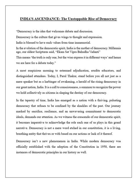 Debate Speech Pdf Democracy Political Ideologies