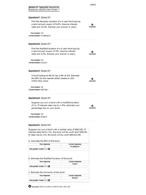 Uw Möbius Assignment 3 Pdf Bond Duration Bonds Finance