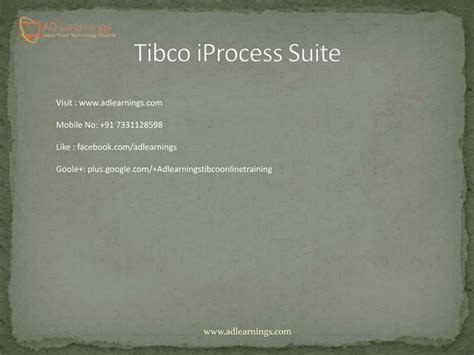 Tibco Iprocess Suite Ppt