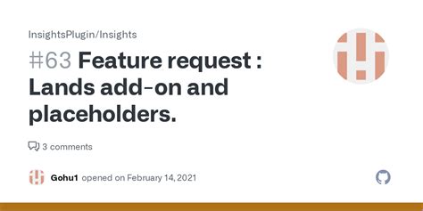 feature request lands add on and placeholders · issue 63