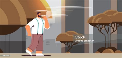 공원에서 걷고 담배를 피우는 나쁜 습관 건강에 해로운 라이프 스타일 니코틴 중독 금연 개념 개념에 대한 스톡 벡터 아트 및 기타 이미지 개념 걷기 금발 머리 Istock