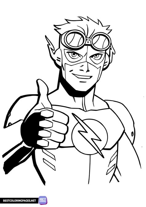 Flash Dc Comics Coloring Page Free Printable Coloring Pages