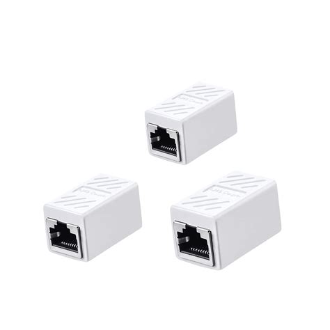 Rj45 Ethernet Coupler White 3 Pack For Cat8 7 6 5e 5 Ethernet Cable Extender Adapter