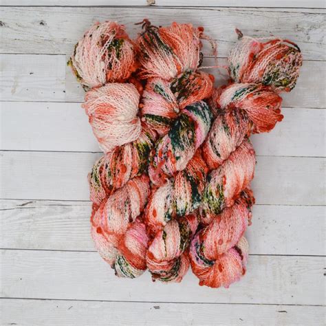 Flamingo Speckled Fingering Weight Yarn Mandy Slub Hand Dyed Etsy
