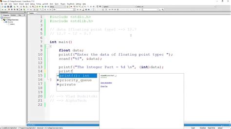 C Programming Example Removing Decimal Part From An Integer Youtube