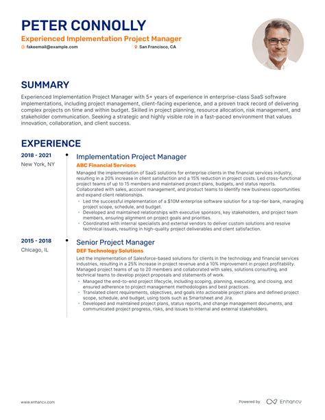 5 Implementation Project Manager Resume Examples Guide For 2024