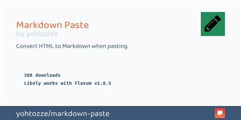 Markdown Paste By Yohtozze Flarum