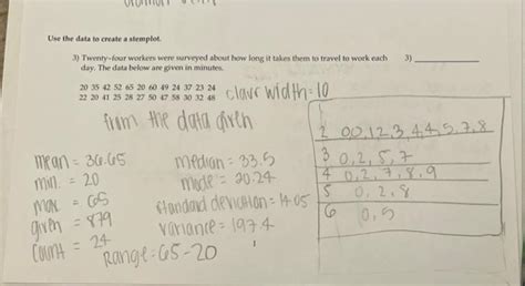 Solved Uth 3 Use The Data To Create A Stemplot 3