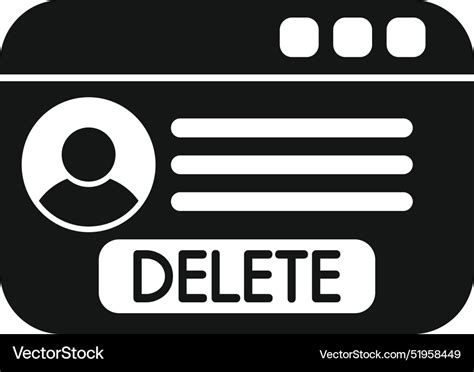 Delete Account Internet Window User Data Removing Vector Image