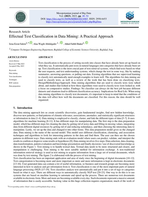 PDF Effectual Text Classification In Data Mining A Practical Approach