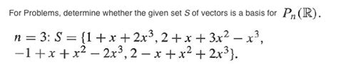 solved for problems determine whether the given set s of