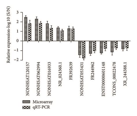 quantitative rt pcr validation of 10 differentially expressed lncrnas