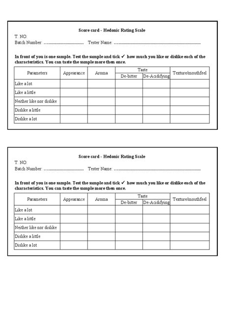 sensorry evaluation hedonic scale pdf