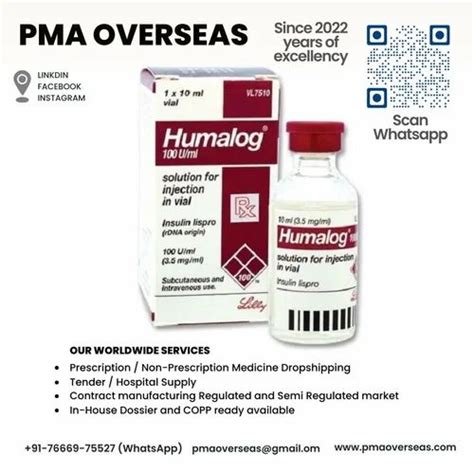 Humalog 100 Iu Cartridge 3ml At ₹ 1030piece Mominpura Nagpur Id