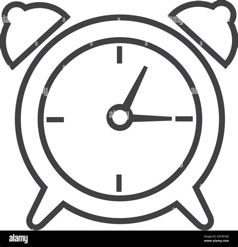 Alarm Clock Line Icon Time Reminder Symbol Stock Vector Image And Art Alamy