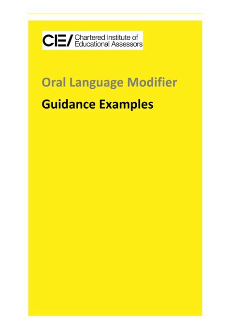 Pdf Oral Language Modifier Guidance Examples · The Passive Voice The