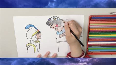 알라딘 자스민 그리기 짧은 버전 Drawing Jasmine And Aladdin 색연필 그림교실 [위드메리] Youtube