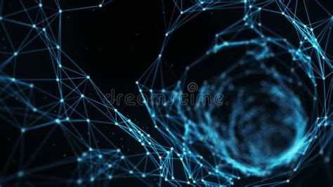 Abstract Motion Background A Flying Through Digital Plexus Tunnel Loop Stock Video Video Of