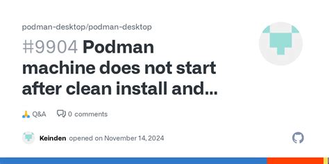 Podman Machine Does Not Start After Clean Install And Reboot Podman