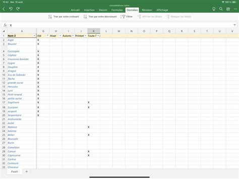 Tri Multiple Dans Version Excel Ios