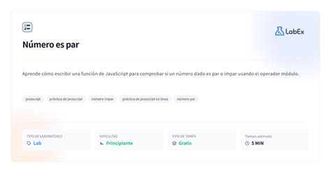 dominando javascript determinar si un número es par labex