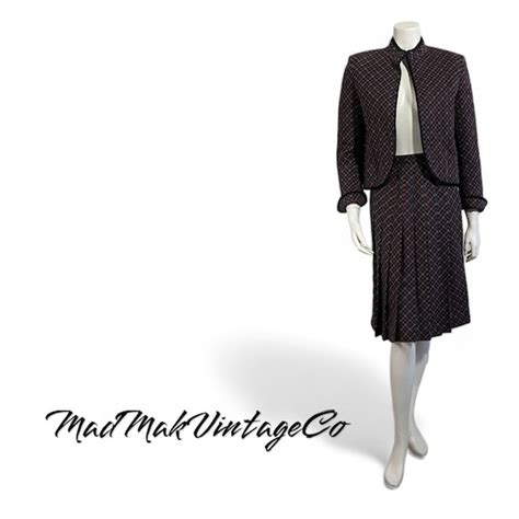 Vintage Pleated Skirt Suit 1980s Jaeger Gem