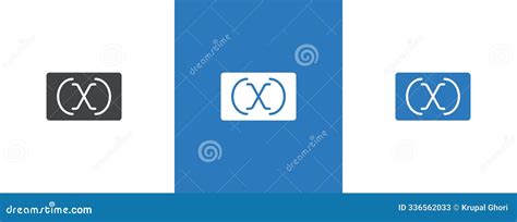 Variable Symbol Icon Thin Line Illustration Stock Vector Illustration