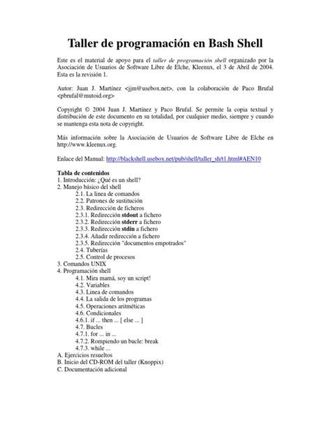 Manual De Programación En Bash Shell Descargar Gratis Pdf Proceso