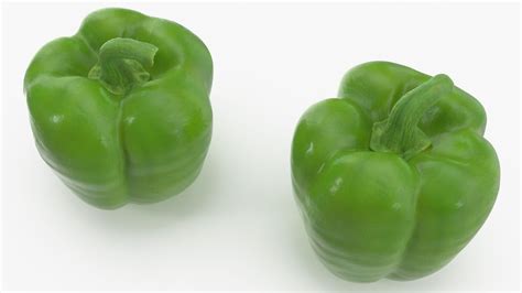 Green Bell Pepper 3d Model 24 3ds Blend C4d Fbx Max Ma Lxo Obj Gltf Upk