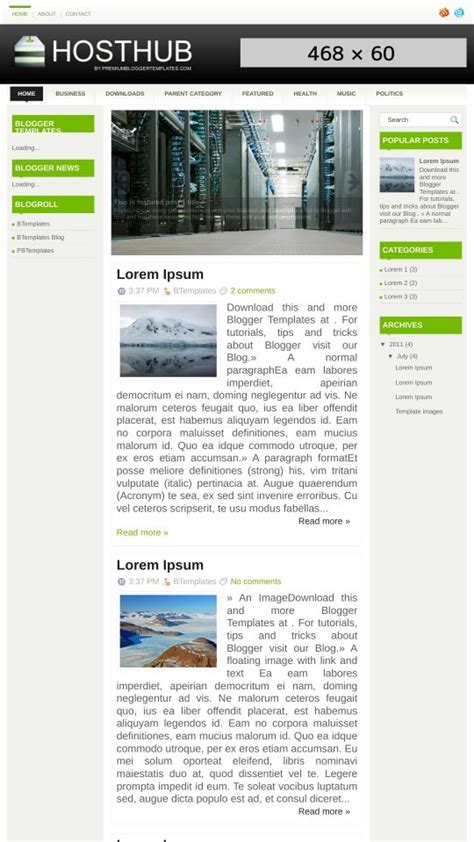 Hosthub Blogger Template Btemplates