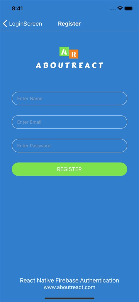Email Authentication Using Firebase Authentication In React Native App