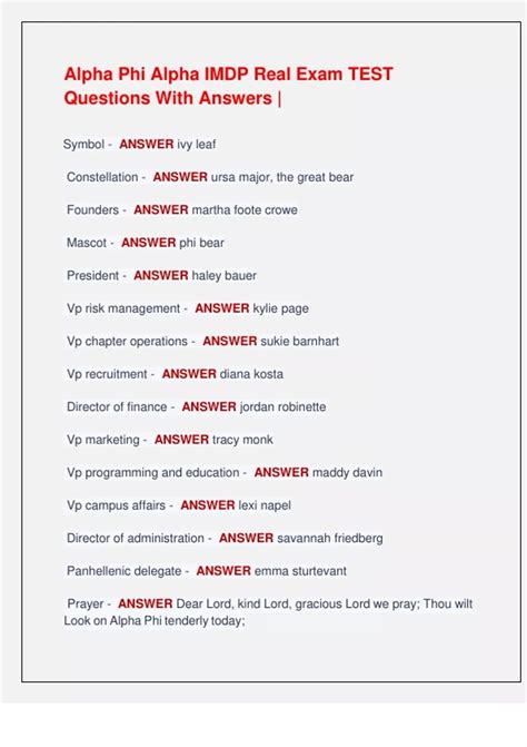 Alpha Phi Alpha IMDP Real Exam TEST Questions With Answers Alpha Phi Alpha IMDP Stuvia US