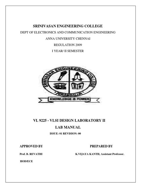 Vlsi Lab Manual Pdf Field Programmable Gate Array Computer Data Storage