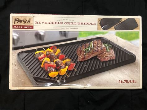 Parini Cast Iron Pre Seasoned Reversible Grillgriddle 1675inx95in Ebay