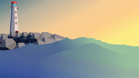 Low Poly Lighthouse Landscape On Behance