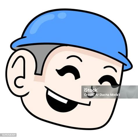 친절한 웃는 얼굴 벡터 일러스트 판지 이모티콘이있는 무슬림 모자를 착용한 머리 소년 낙서 아이콘 그리기 그리기에 대한 스톡 벡터 아트 및 기타 이미지 Istock