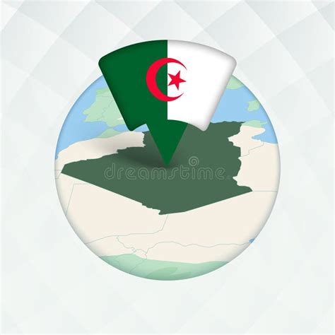algeria map highlighted with flag marker stock illustration illustration of locator