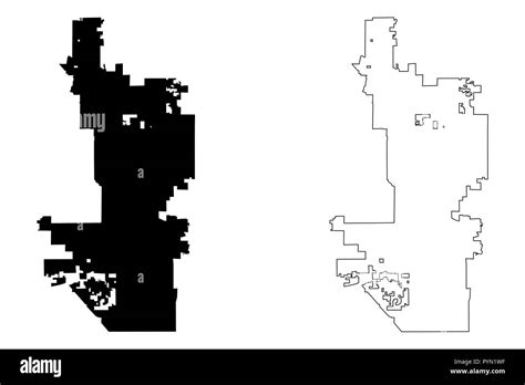 Phoenix City United States Cities United States Of America Usa City Map Vector Illustration