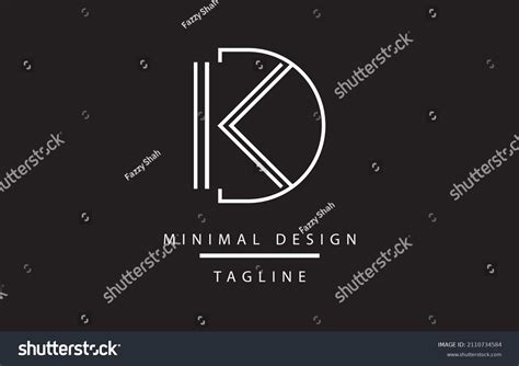 Kd Monogram Vector Line Art Stock Vector Royalty Free 2110734584 Shutterstock