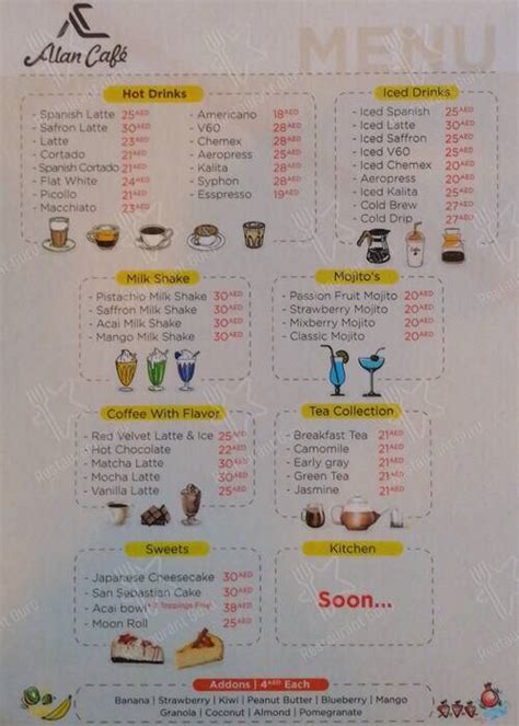 Menu At Alan Cafe Abu Dhabi