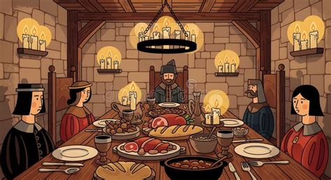 Medieval Feast Scene Stock Illustrations 570 Medieval Feast Scene